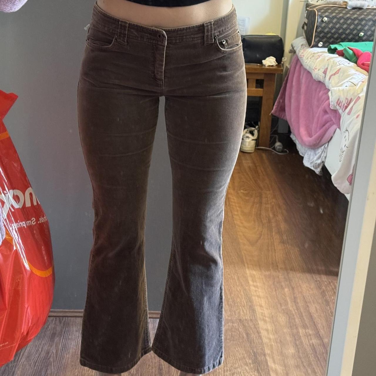 Crossroads flare brown pants Low waisted Super... - Depop