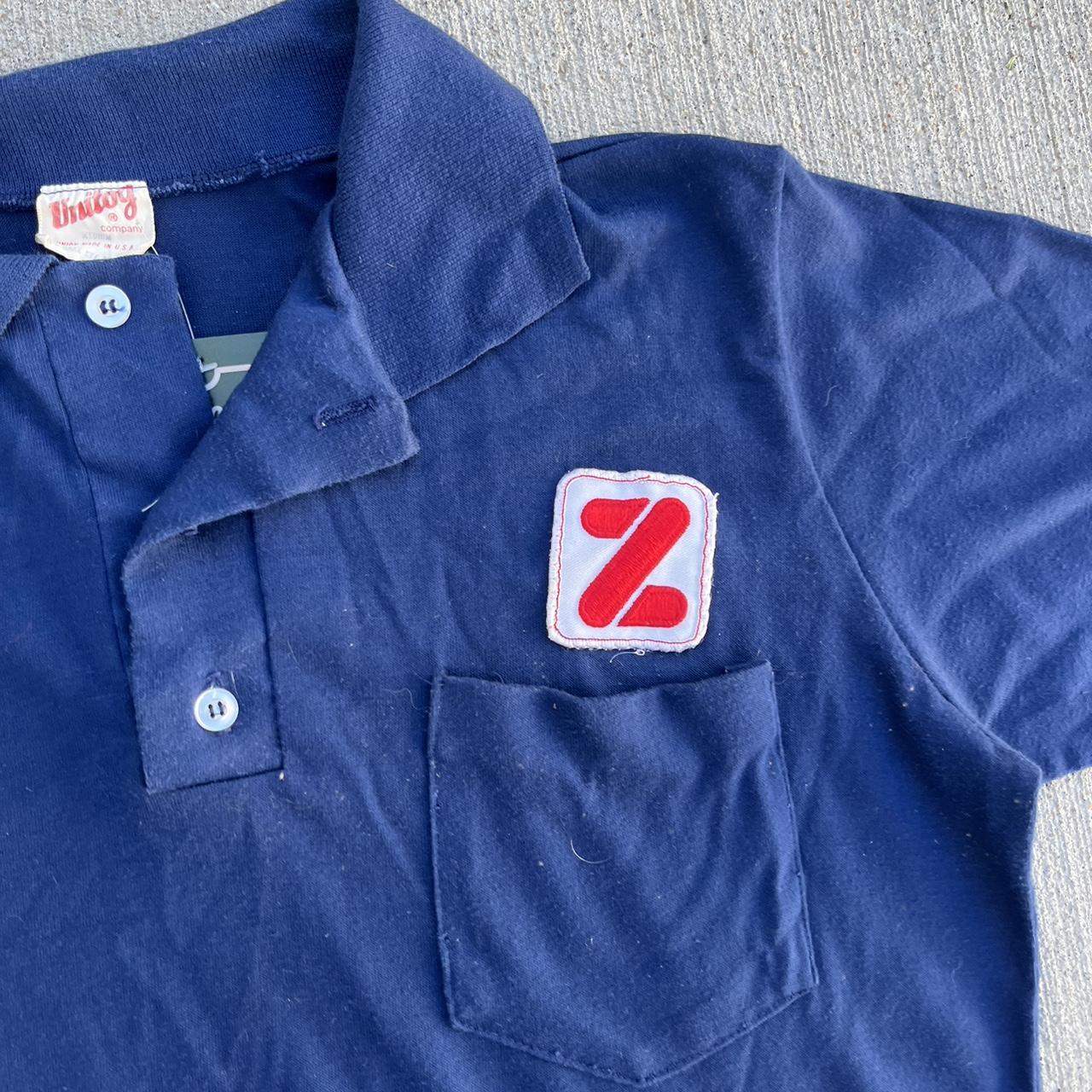 70’s Vintage polo. Unitog work uniform style polo in... - Depop