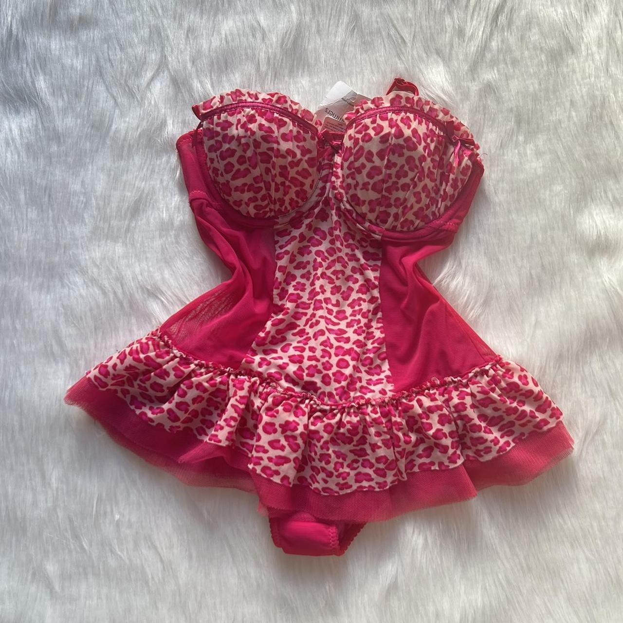 Vintage Ann Summers Corset Top Leopard Hot Pink Depop