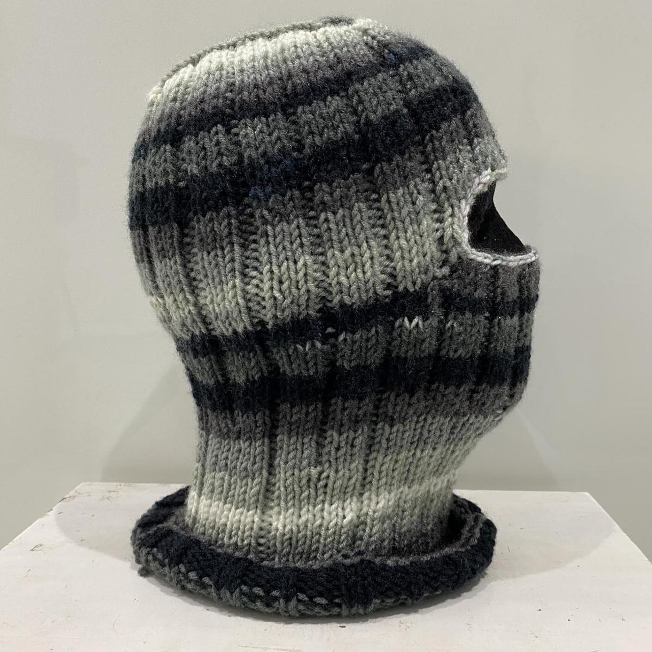 Handmade crochet balaclava with great multi coloured... - Depop