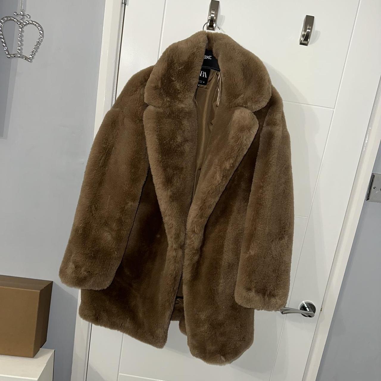 ZARA brown faux fur jacket Never worn - brand new... - Depop