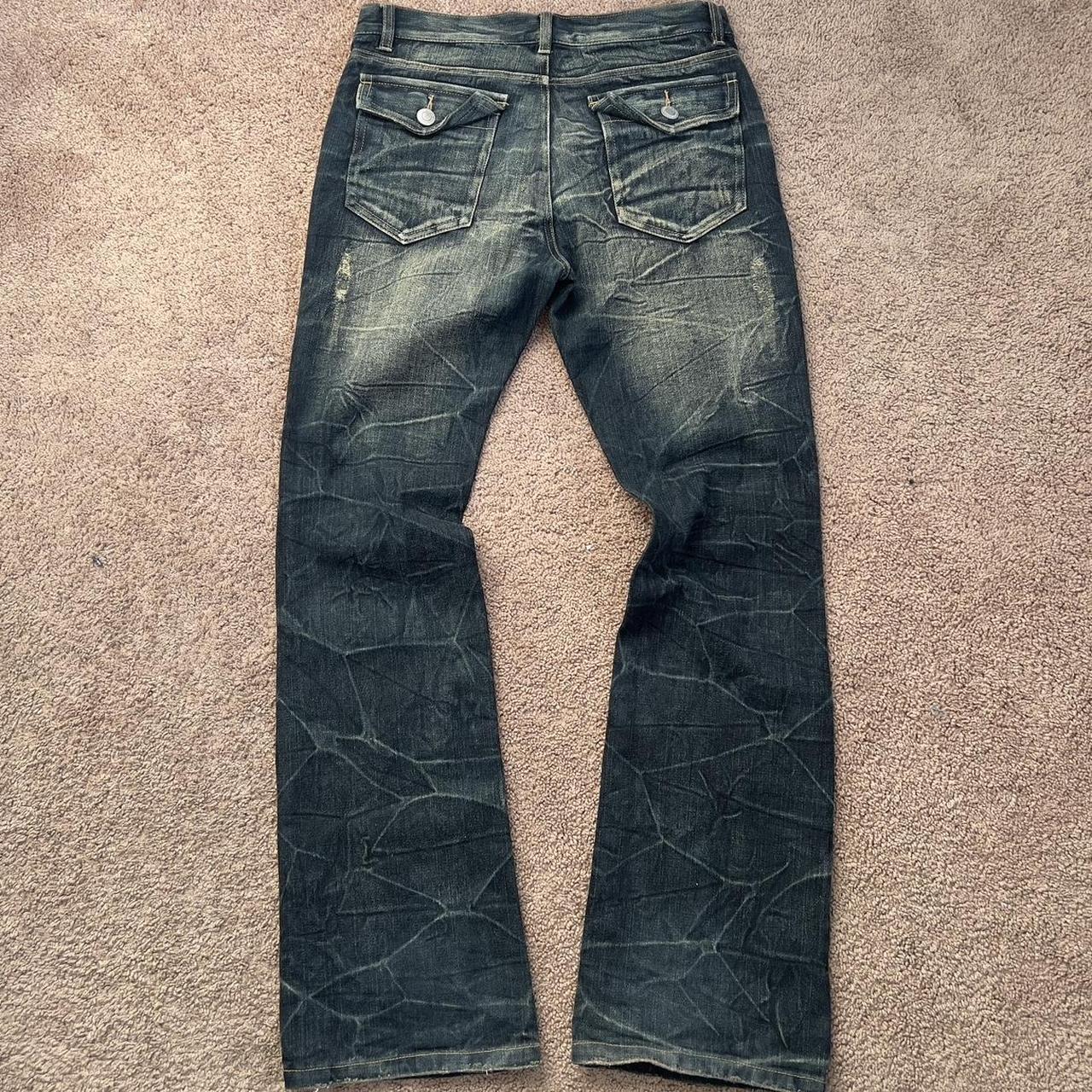 Japanese Flared Semantic Design Jeans Size:... - Depop