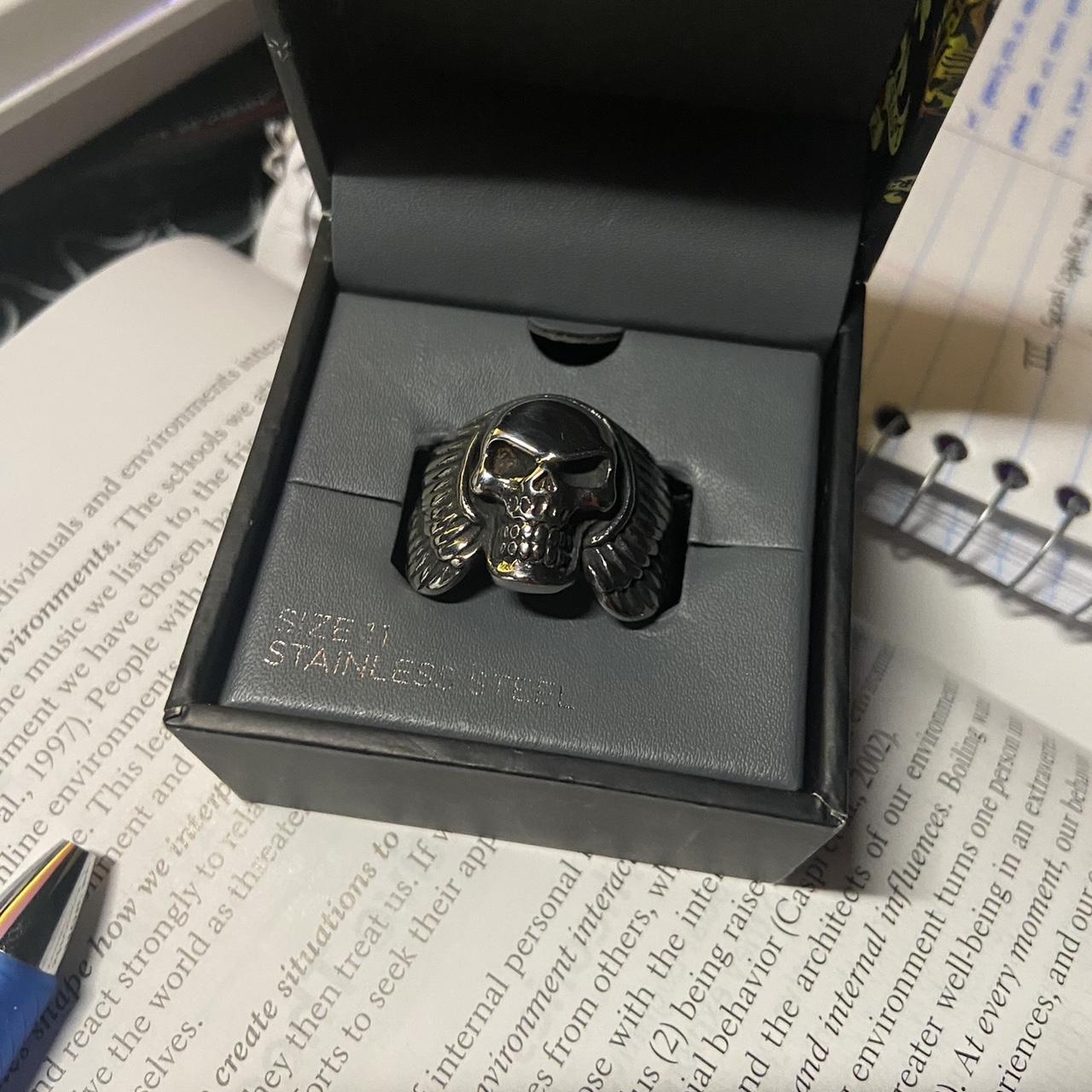 Ed Hardy Skull Stainless Steel Ring • Size 11 •... - Depop