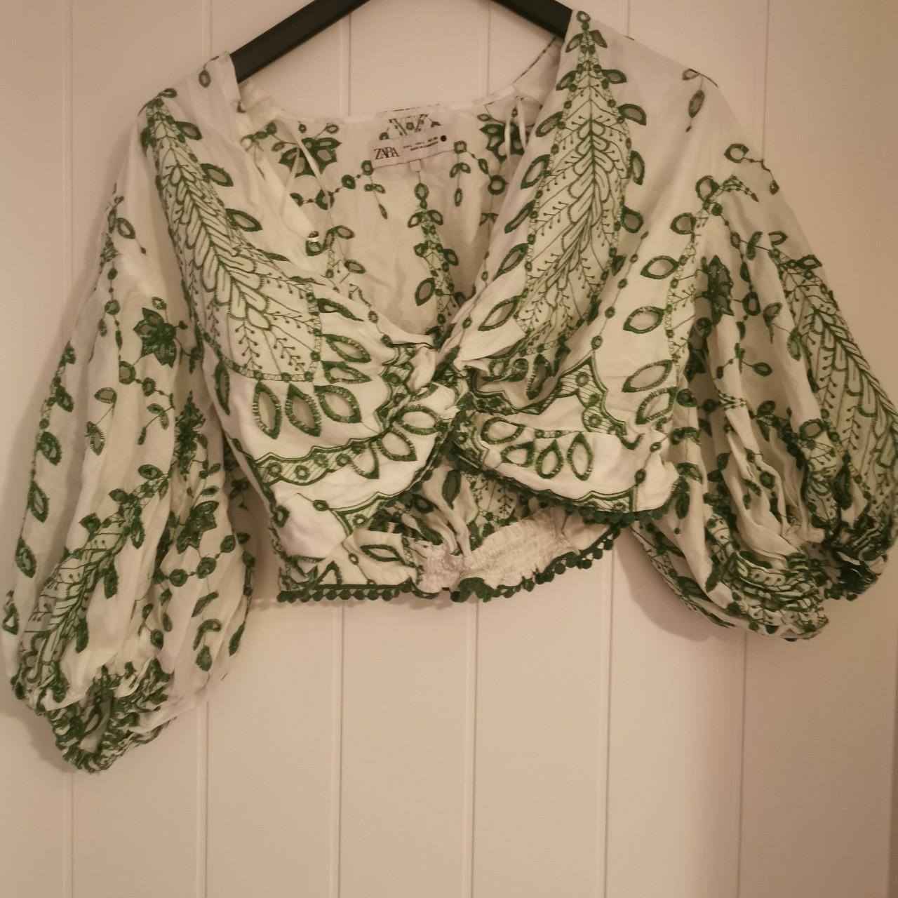 Zara green top - part of co ord. Worn once No... - Depop