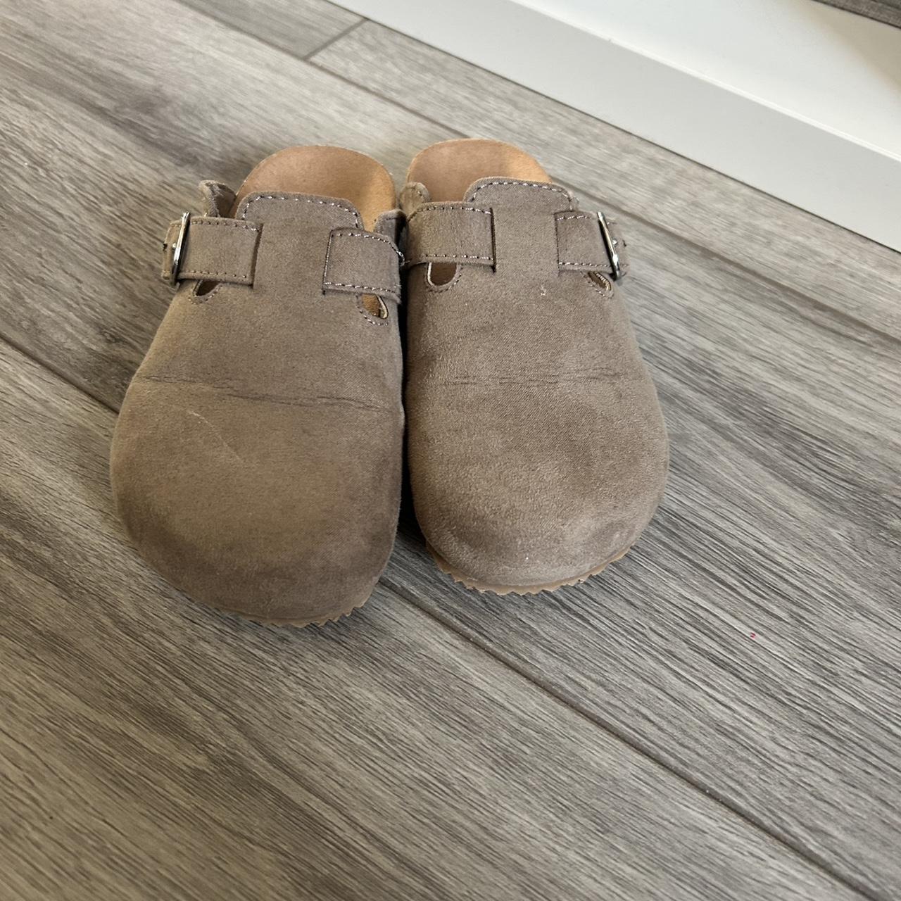H&M Kids Brown suede clogs with buckles... | Depop