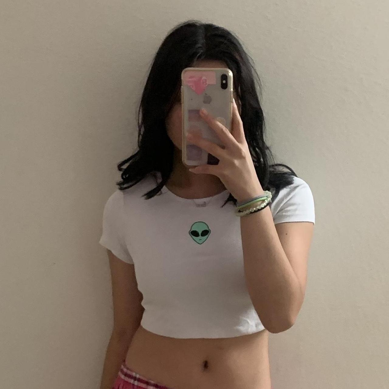 Alien crop top 👽 Size S Lightly worn, no... - Depop