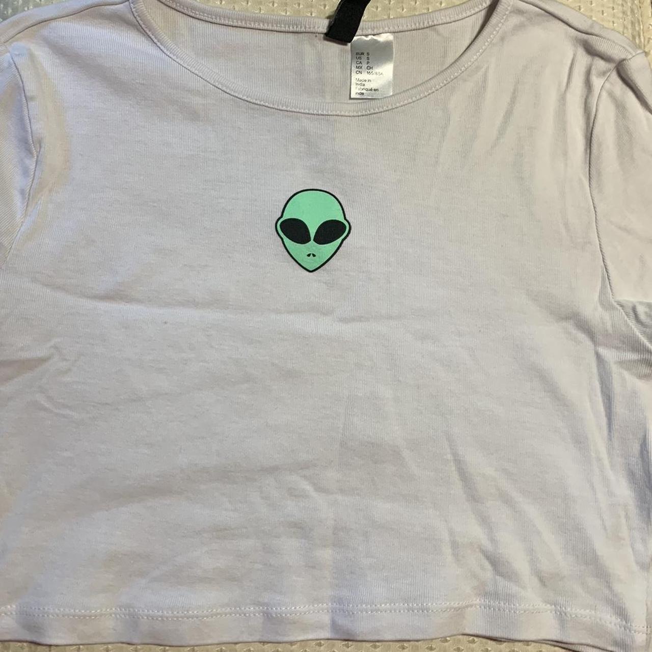 Alien crop top 👽 Size S Lightly worn, no... - Depop