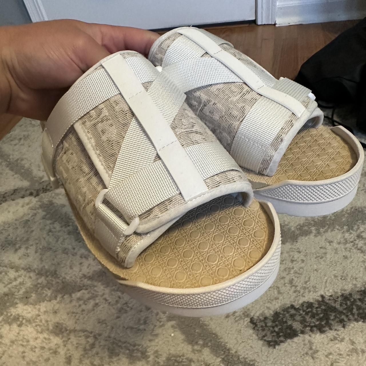 Dior Slides size 9.5/43 White/Cream Worn only... - Depop