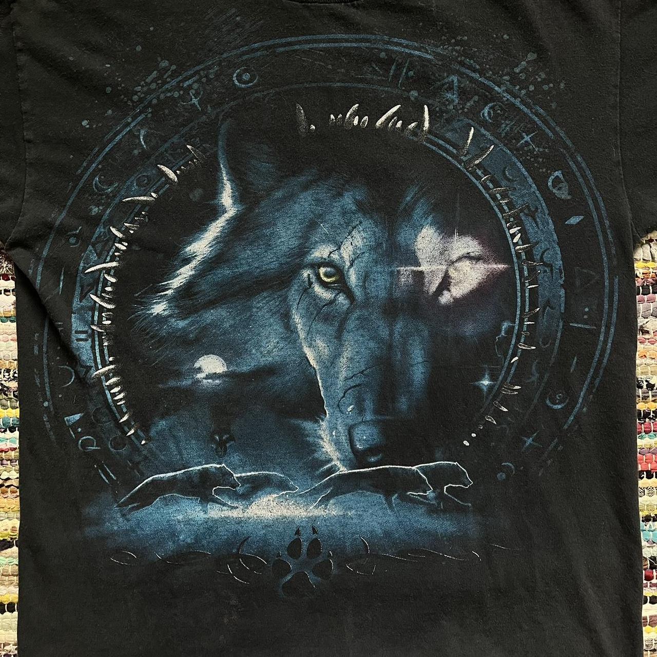 Early Y2k wolf mythology graphic Shirt! Size:... - Depop