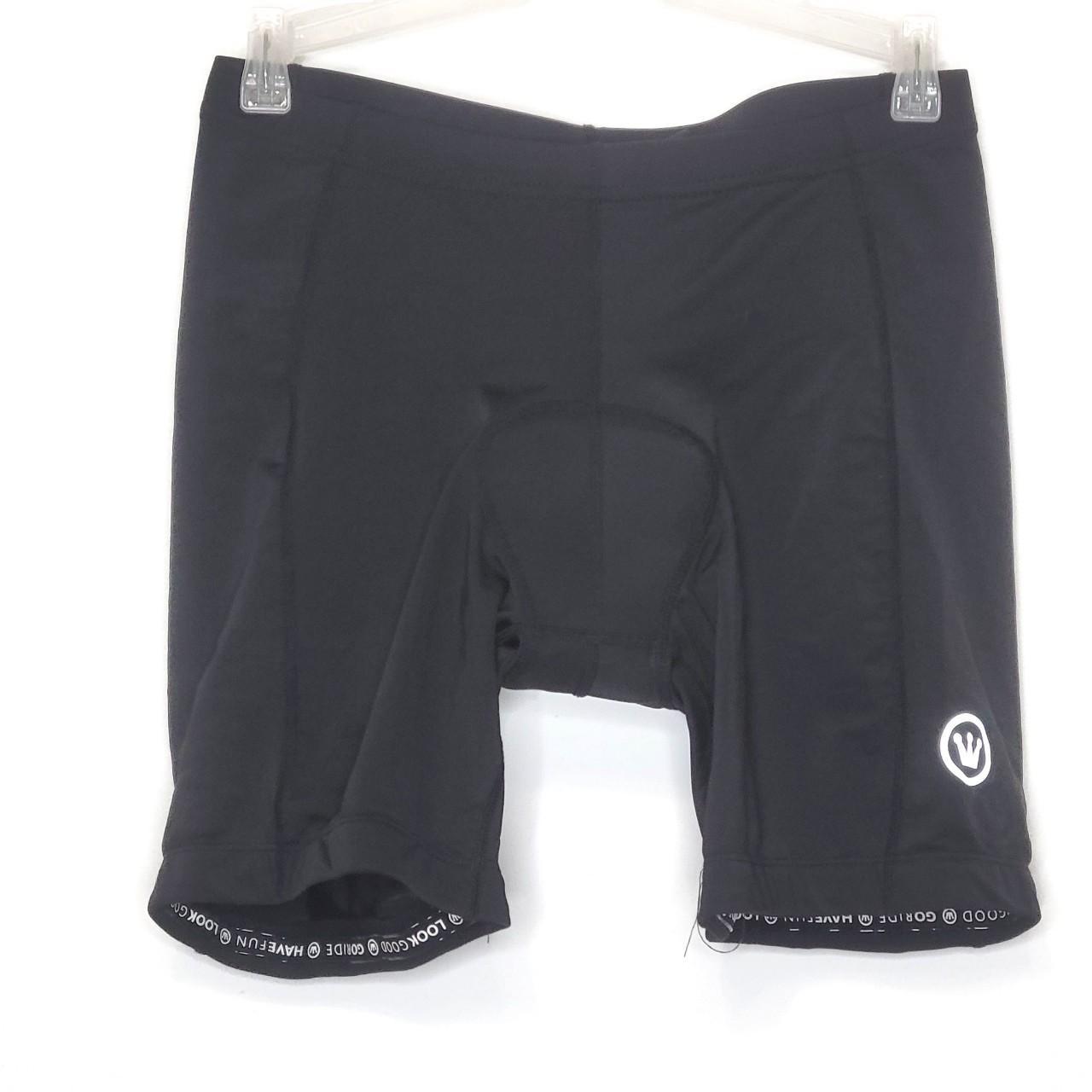 Canari Black Spandex Padded Seat Cycling Bike Shorts... - Depop