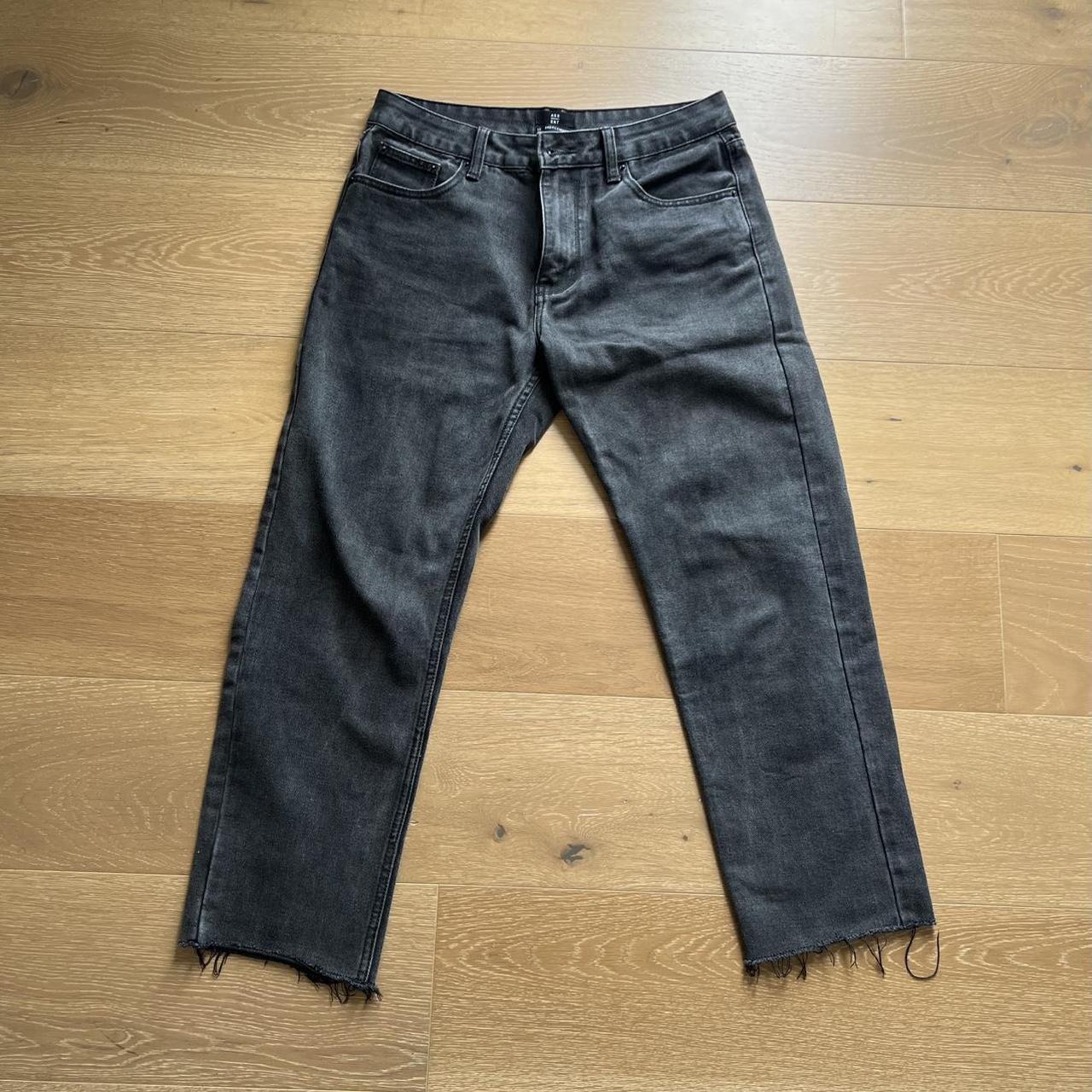 ABSENT cropped washed black jeans - size 30 For... | Depop