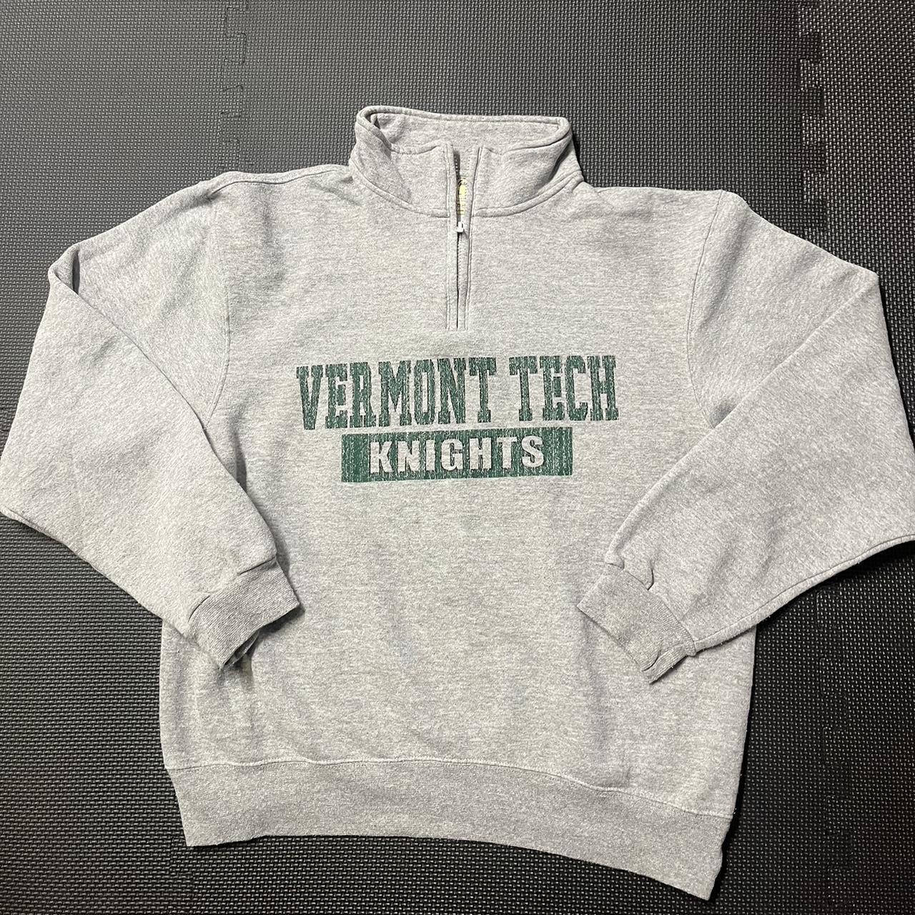 Vintage The Game Vermont Tech Knights Quarter Zip... - Depop