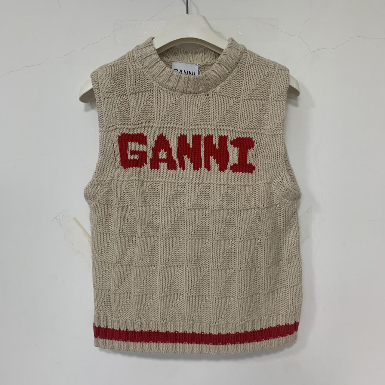 Ganni Cream knitted waistcoat Brand new,... - Depop