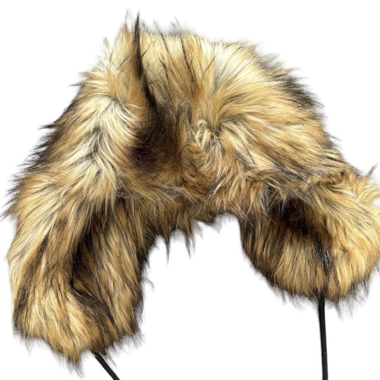 Furry trapper hat (oversized) I cut the front flap... - Depop