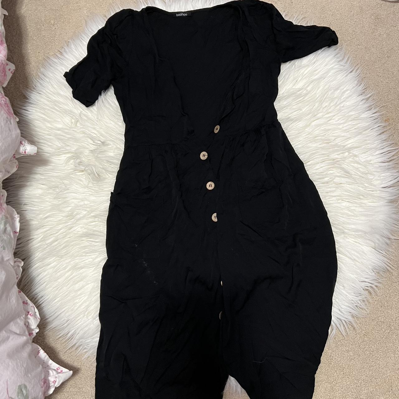 Boohoo button up black dress with pockets Does have... - Depop