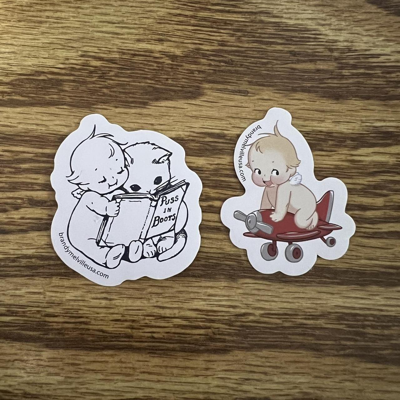 Set of 2 Brandy Melville Baby Cherub Stickers + 3... - Depop