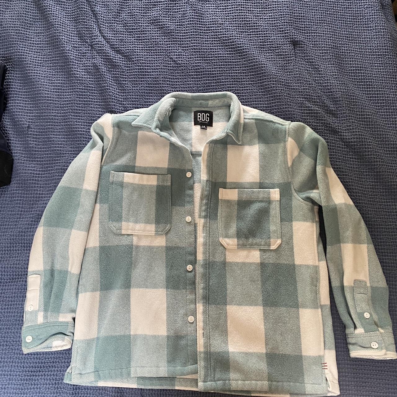 Urban Outfitters Men's Blue and White Jacket | Depop