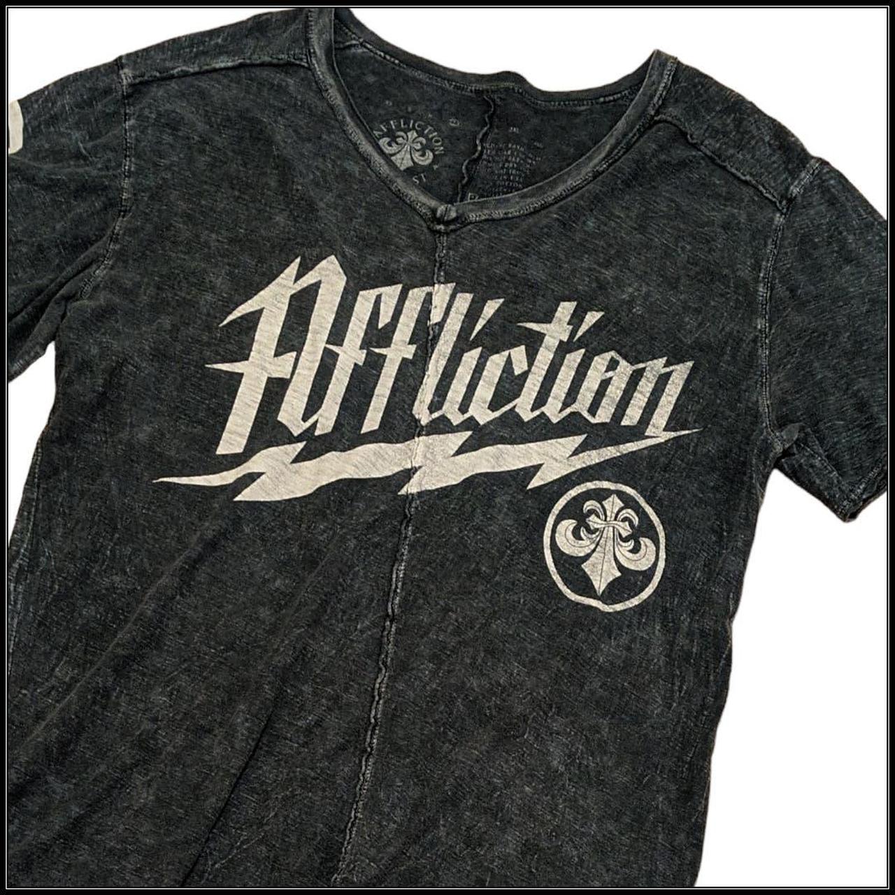 AFFLICTION Live Fast Lightning Logo T-shirt with a... - Depop