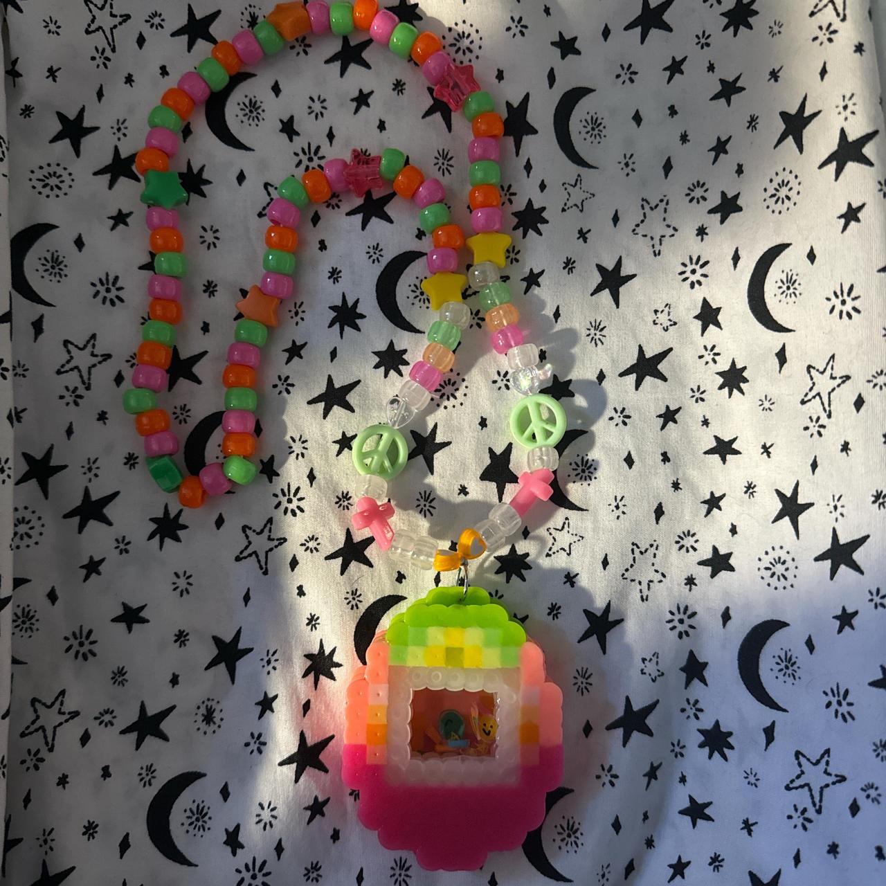 Y2K gamer shaker kandi necklace Beads inside do... - Depop