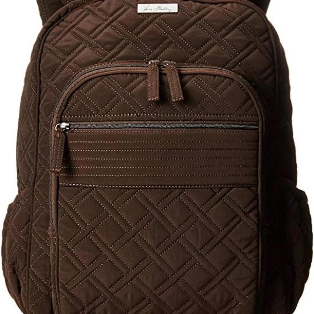 Brown Vera Bradley microfiber campus backpack like new - Depop