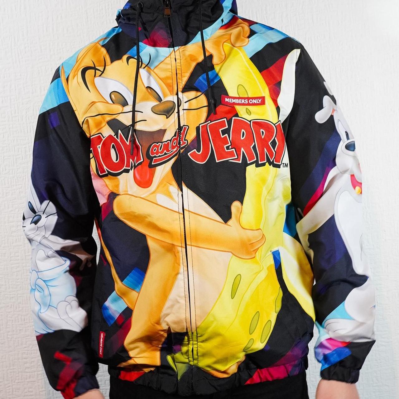 MEMBERS ONLY Tom Jerry Windbreaker Jacket Logo Retro... - Depop