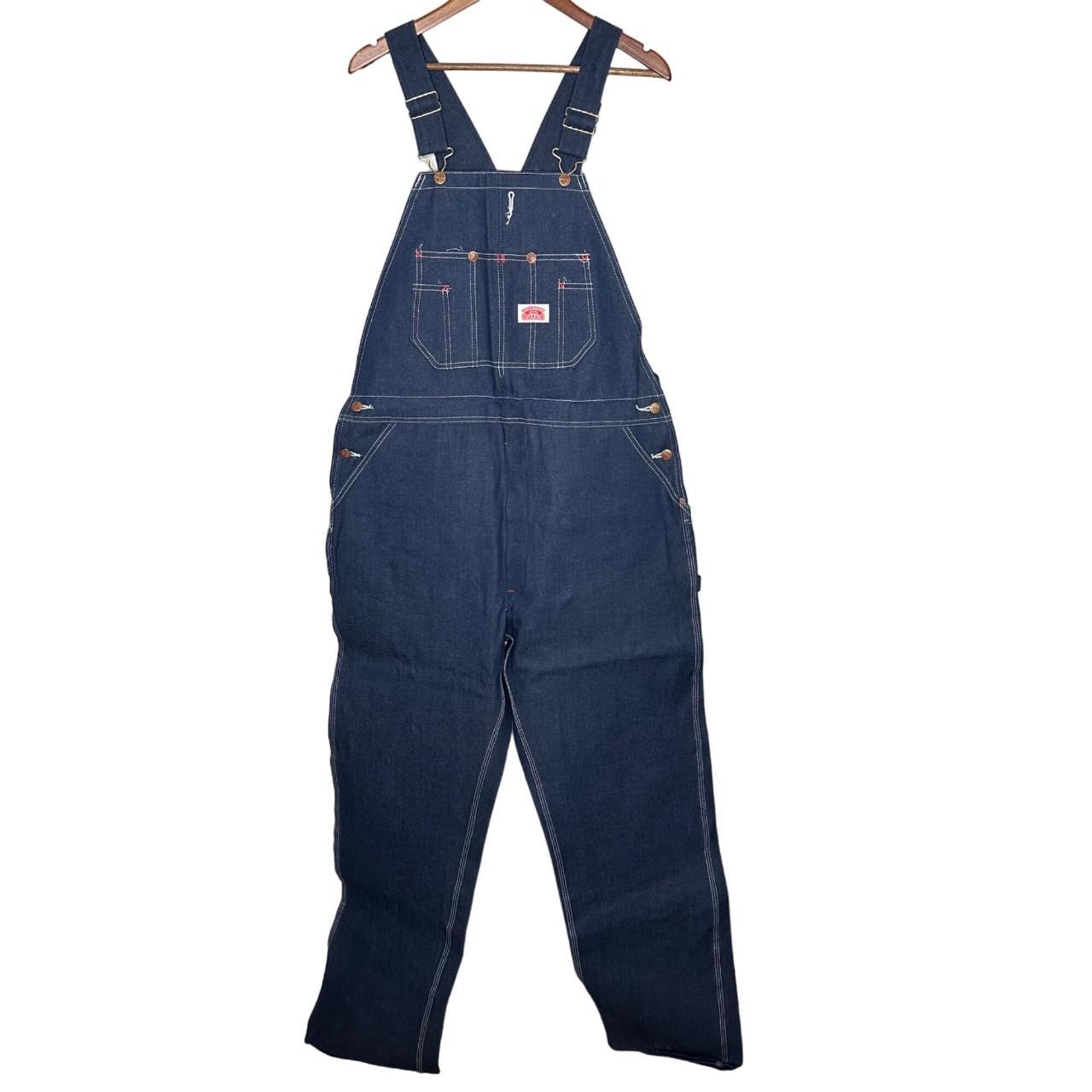 Round House Classic Blue Denim Overall Lot 966 Sz... - Depop