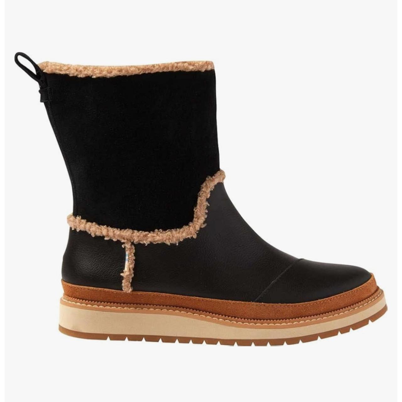 Toms Makenna Pull on round toe casual boot black Sz... - Depop