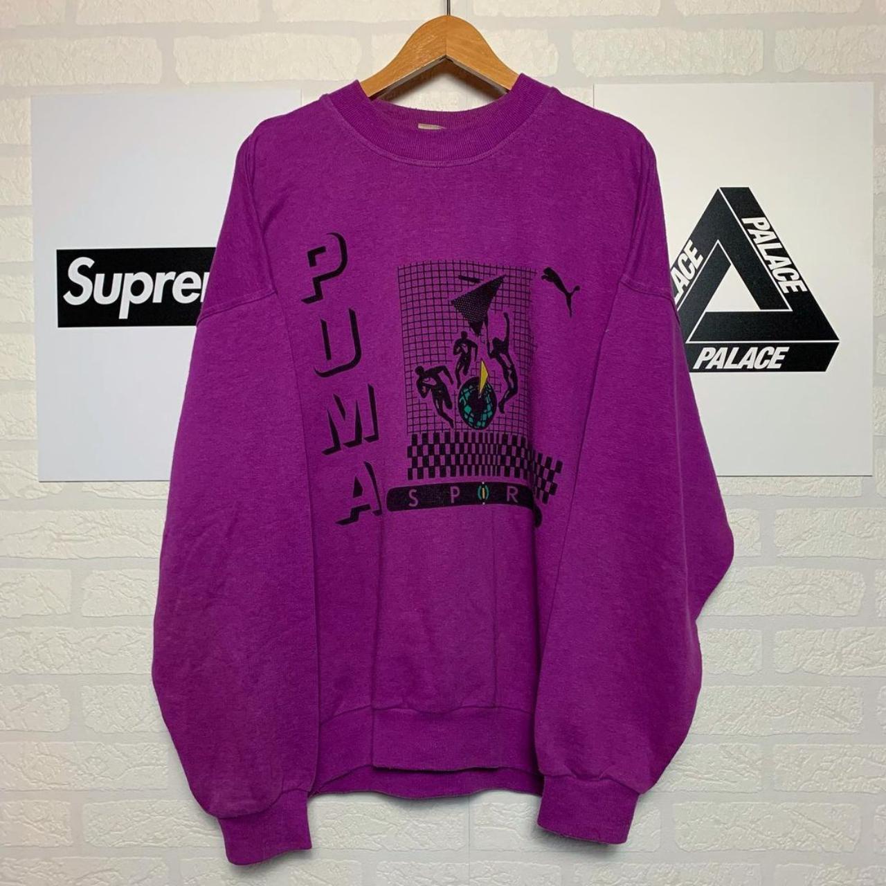 Sweatshirt Sport purple vintage Puma 90s size: L... - Depop