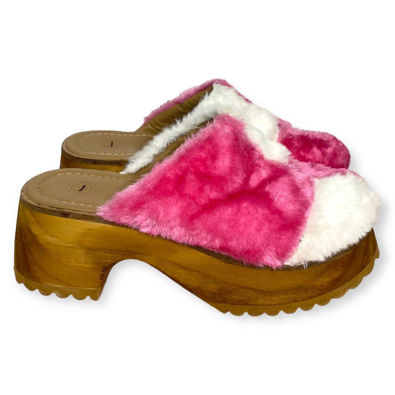 Urban Outfitters pink and white checkerboard sherpa... - Depop