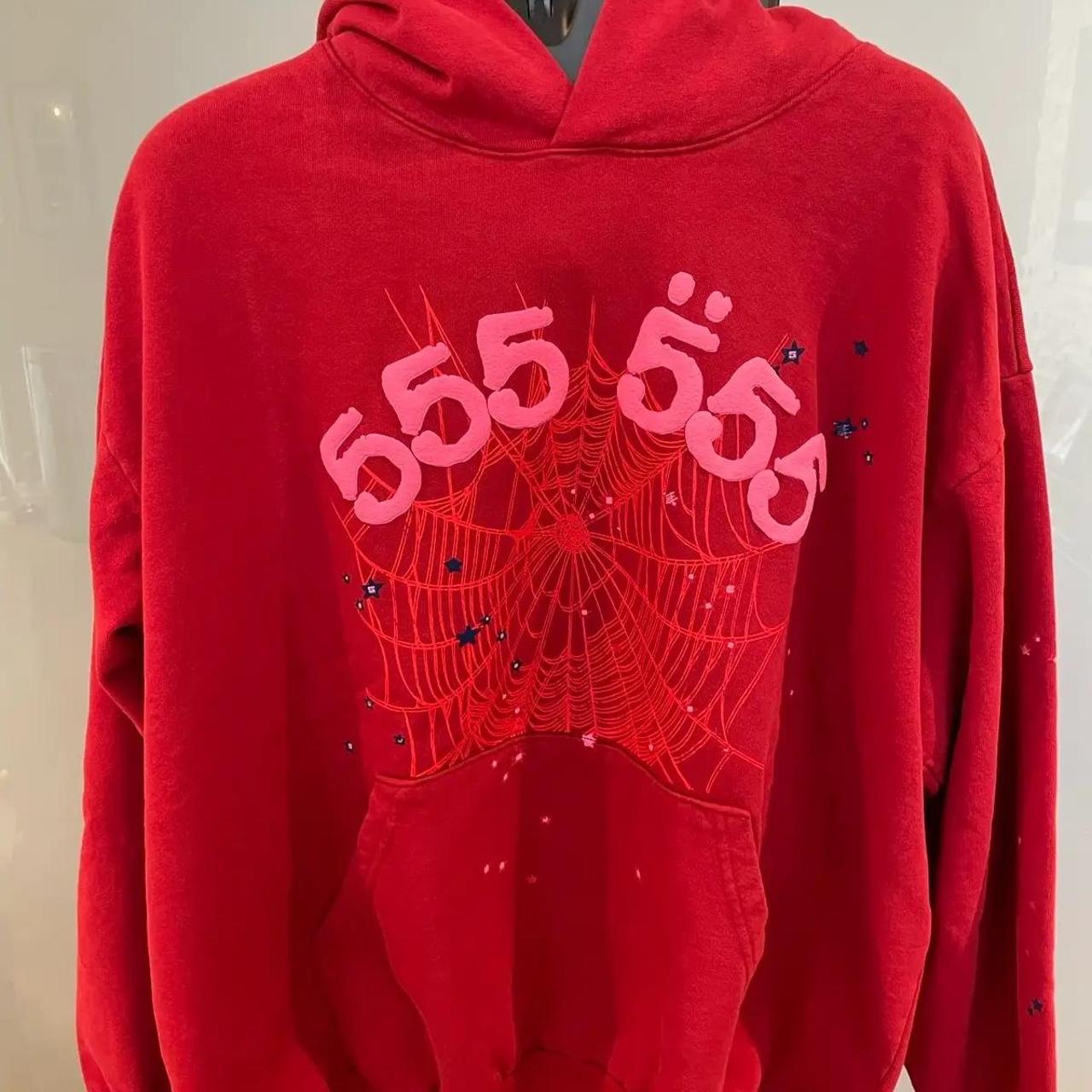 Sp5der red set Hoodie size S Sweatpants size S You... - Depop