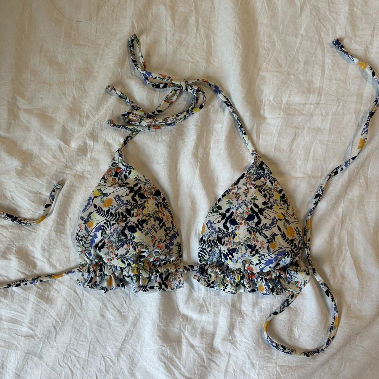 Pacsun Womens White And Navy Swimsuit One Piece Depop