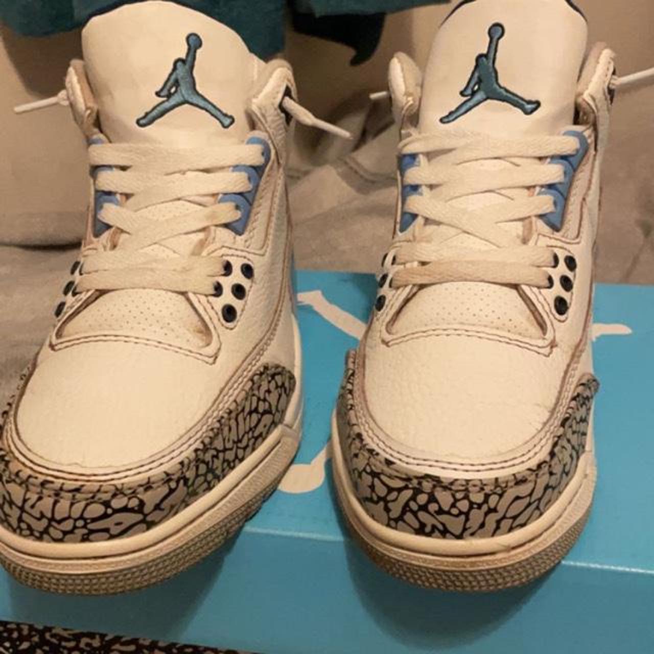 jordan 3 “university blue” worn a few times but... - Depop
