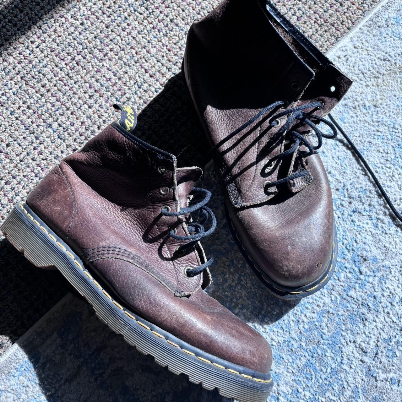 Brown doc Martin boot. Made in England. Nice soft... - Depop