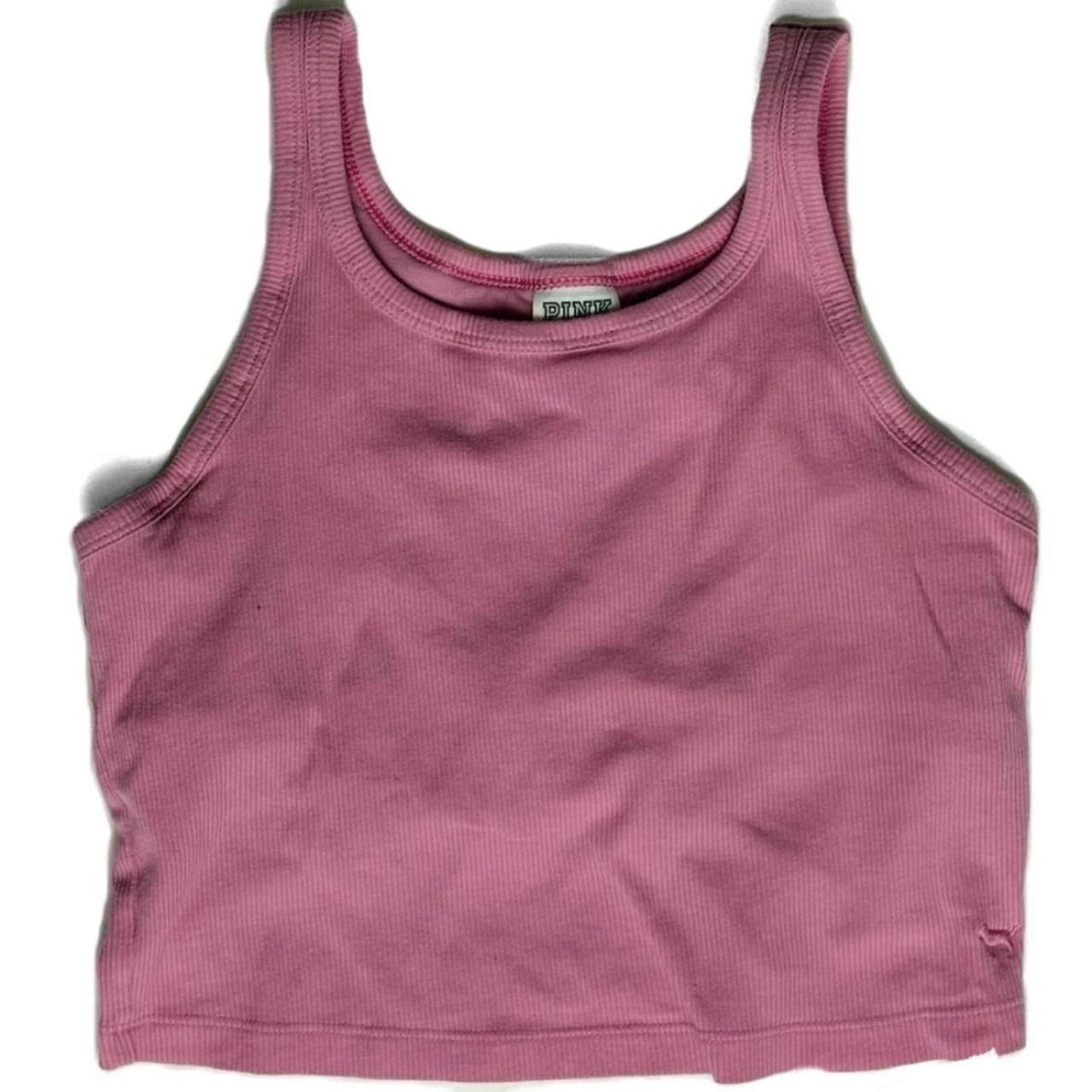 Pink cropped tank top #croptop PINK Victoria Secret... | Depop