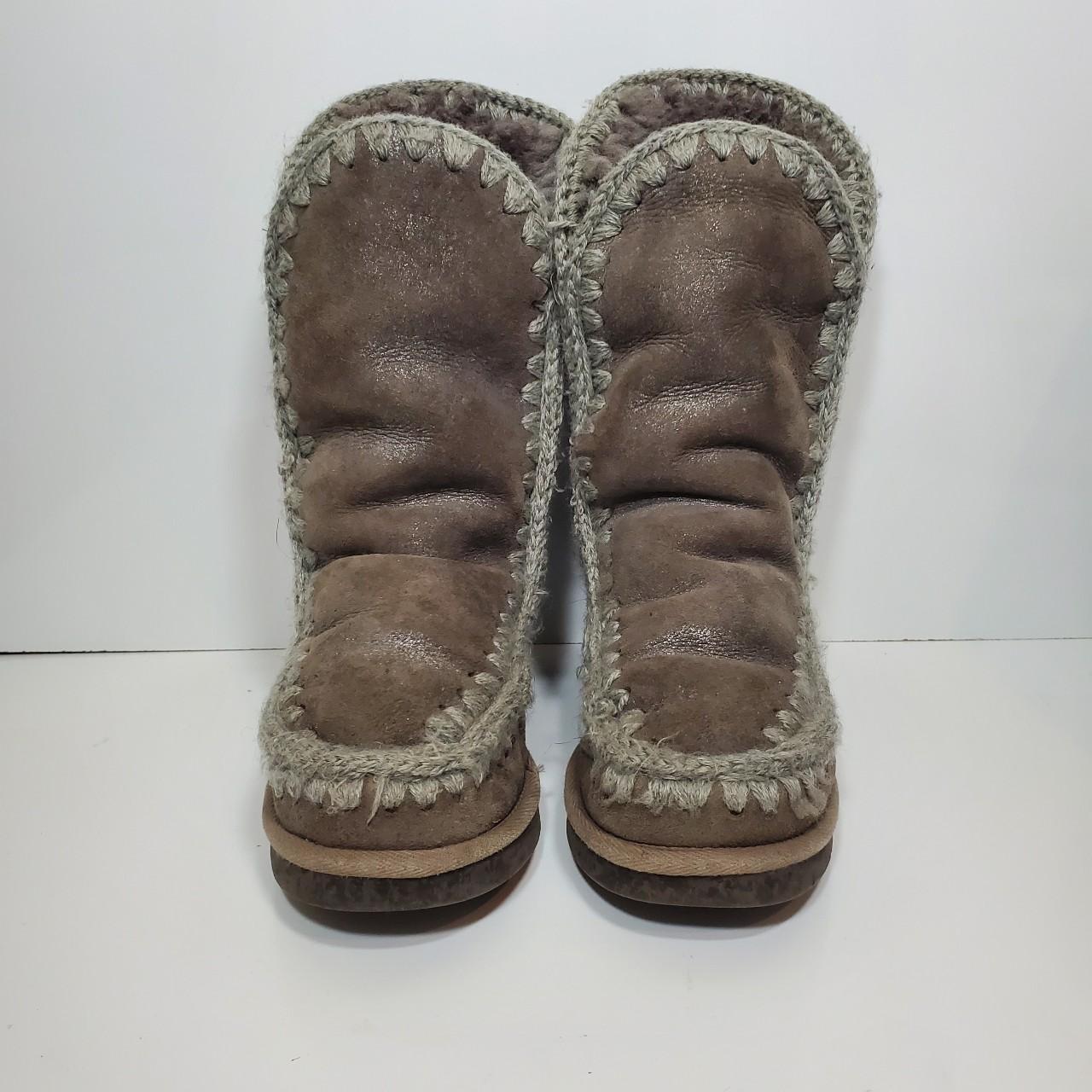 Mou Eskimo Chunky Sheepskin Wedge Boots Size 38 The... - Depop