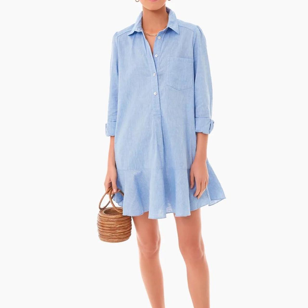 Tuckernuck blue chambray shirt dress w/ pockets!... - Depop