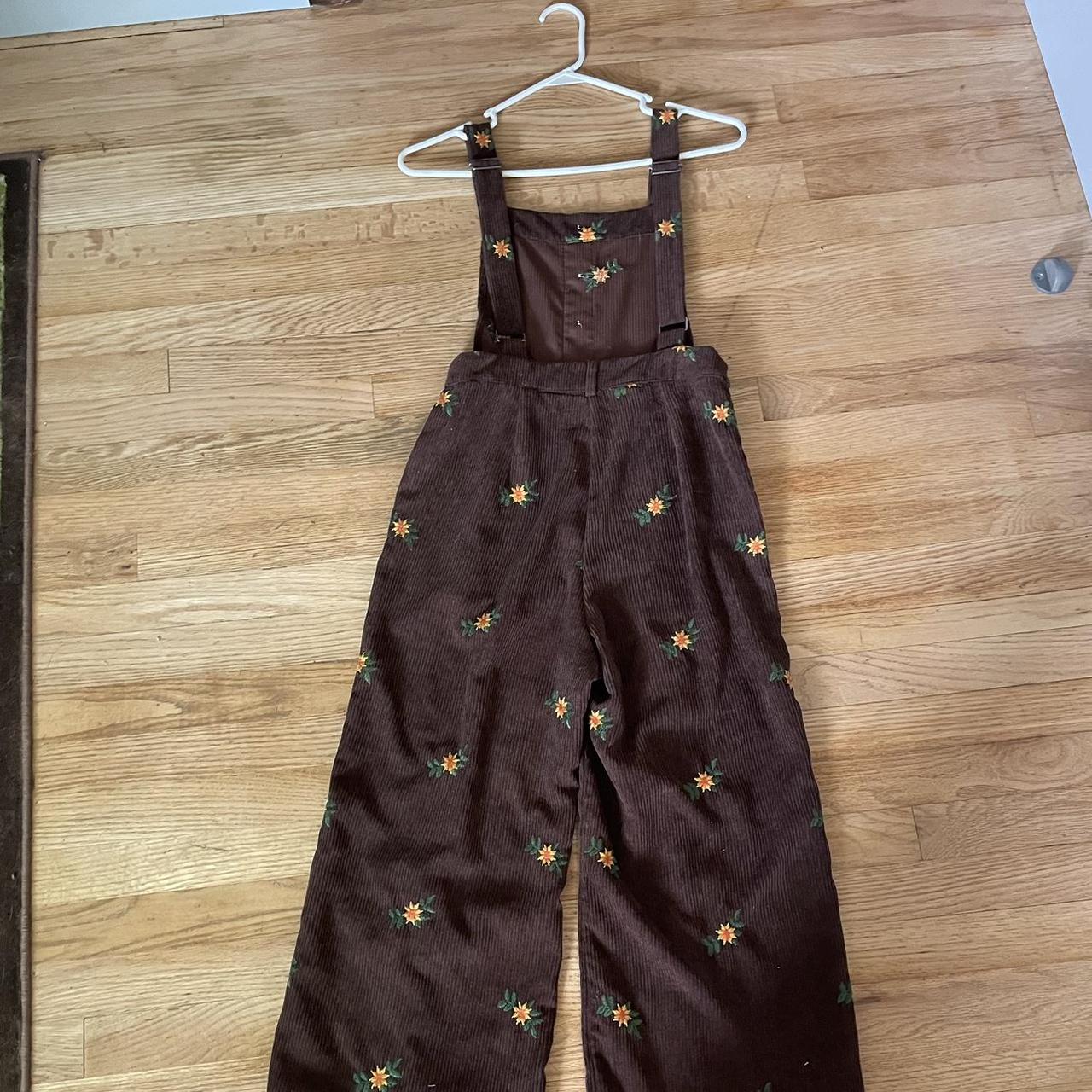 Cider Floral Corduroy Overalls | Depop