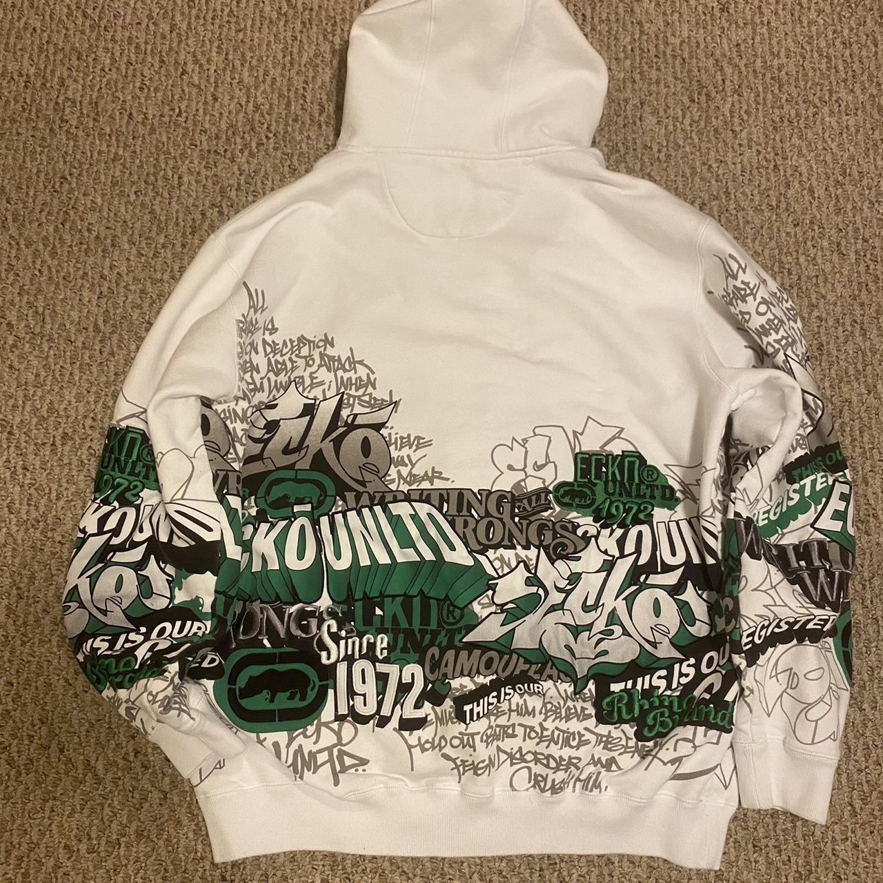 Vintage rare Ecko Unltd graffiti hoodie. This hoodie... - Depop