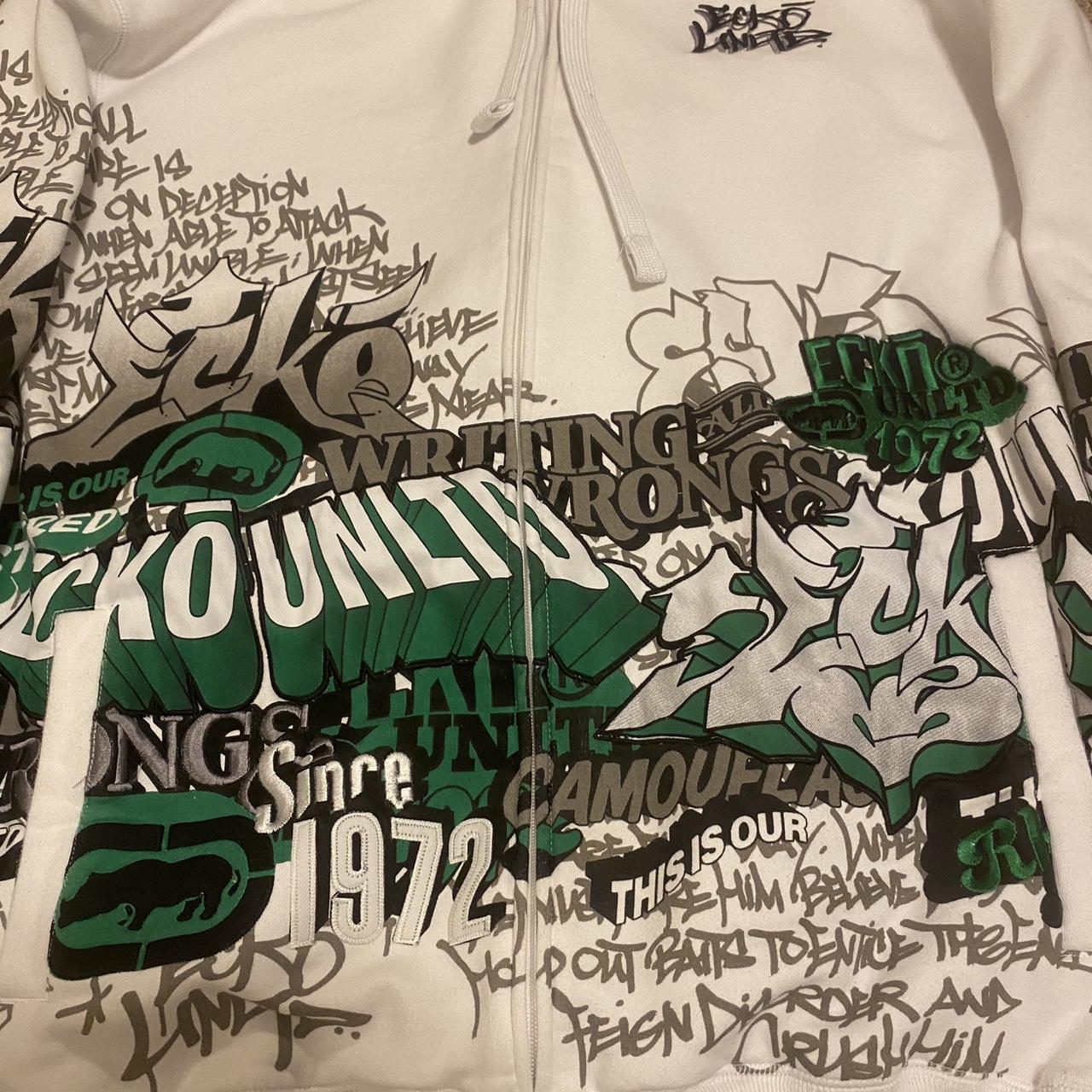 Vintage rare Ecko Unltd graffiti hoodie. This hoodie... - Depop