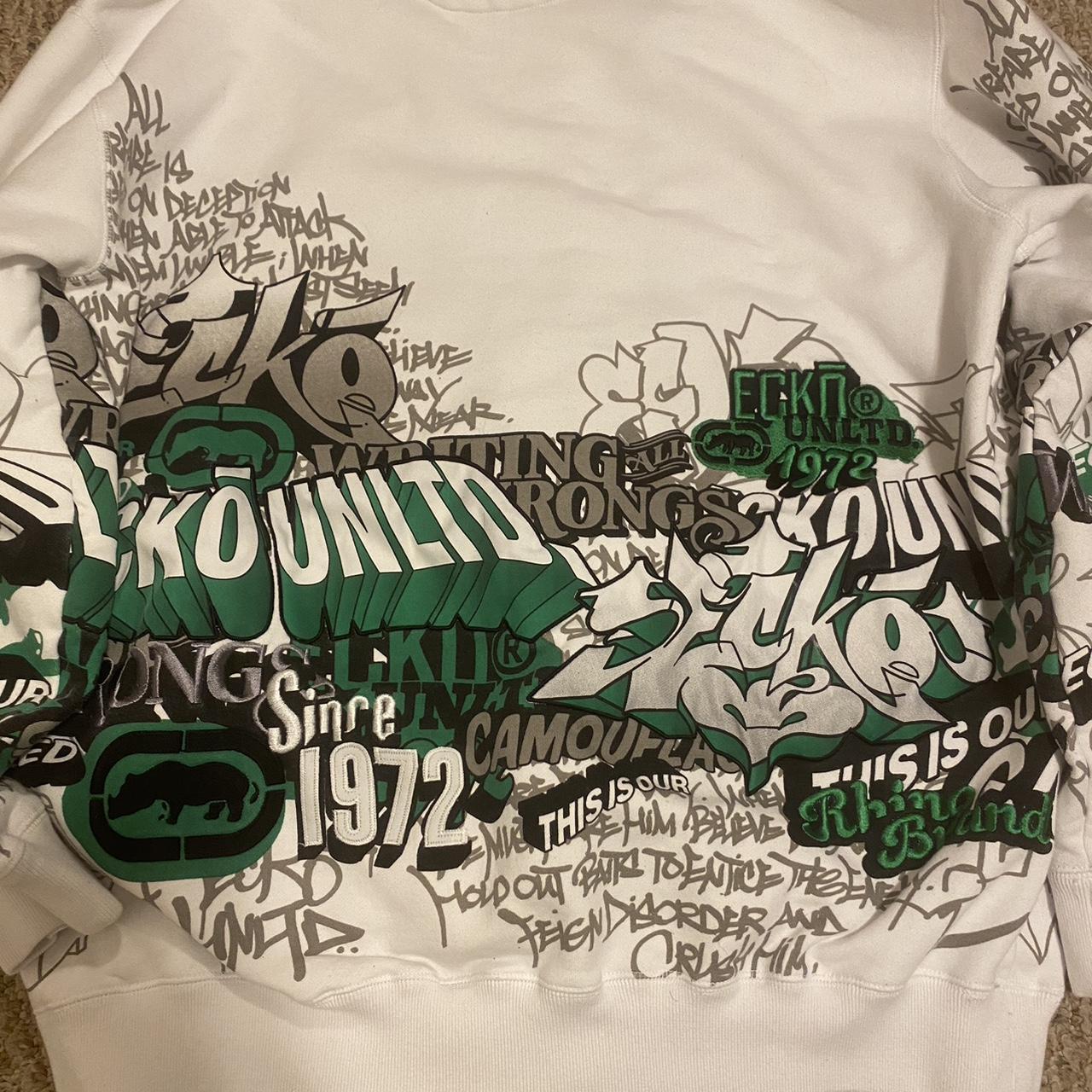 Vintage rare Ecko Unltd graffiti hoodie. This hoodie... - Depop