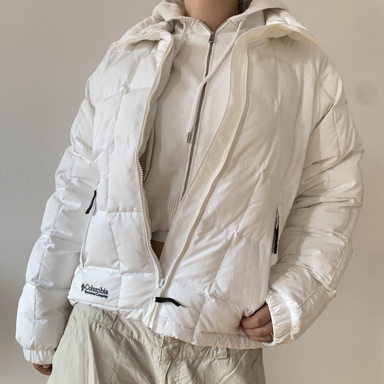 Colombia white puffer jacket size M - Depop