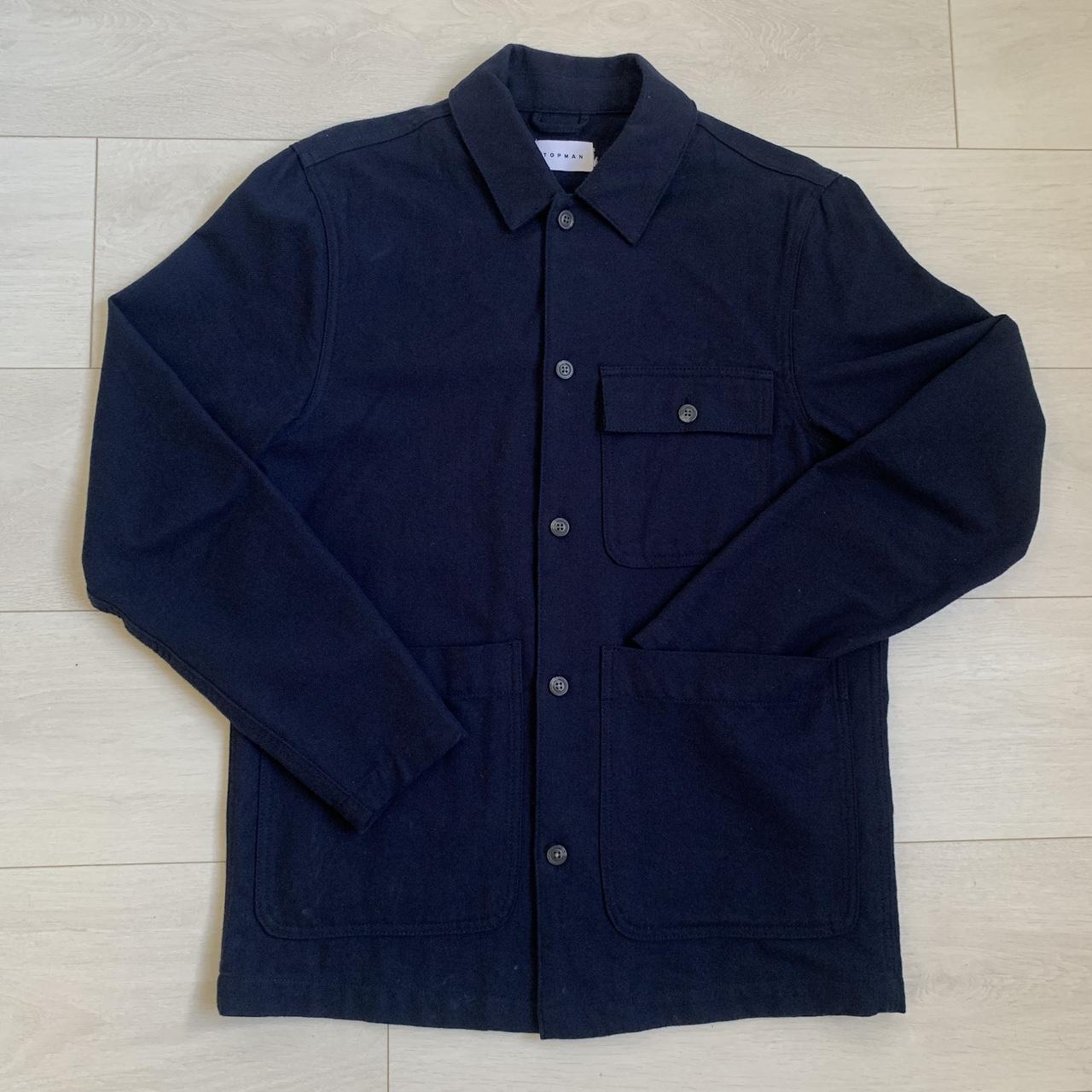 Topman navy Chore / Worker Jacket. Navy with... - Depop