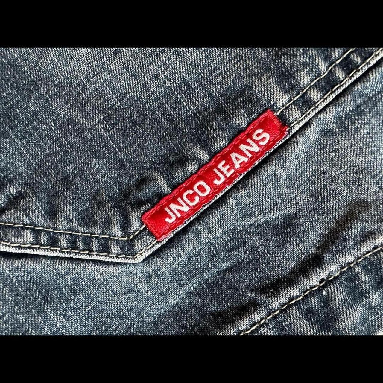 90s jnco Jean shorts, Bulldog Patch size 32 men's. - Depop