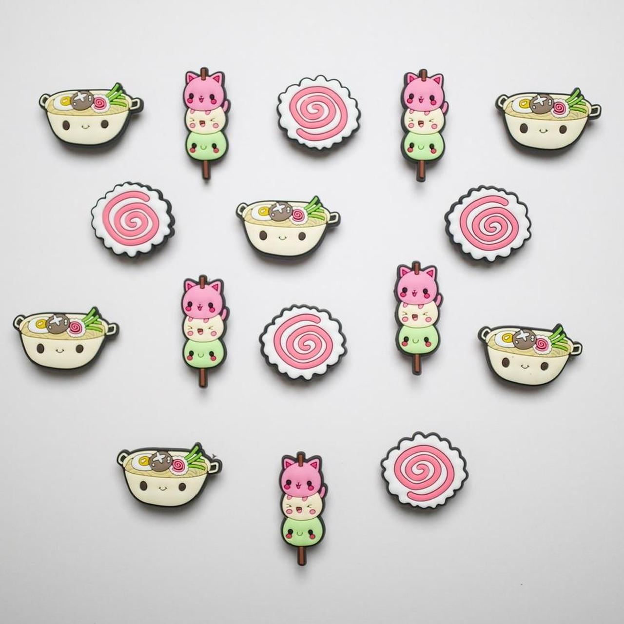 Set of 16 kawaii ramen and dango themed croc charm... | Depop