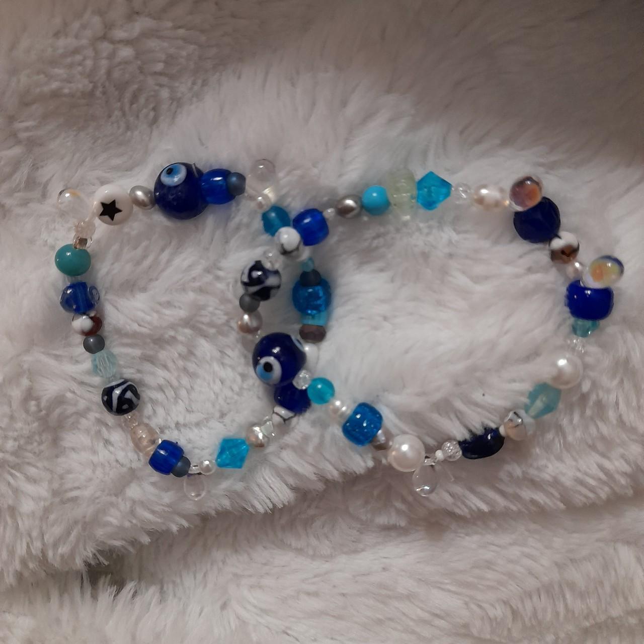 Two matching blue nazar braclets for you and your... - Depop