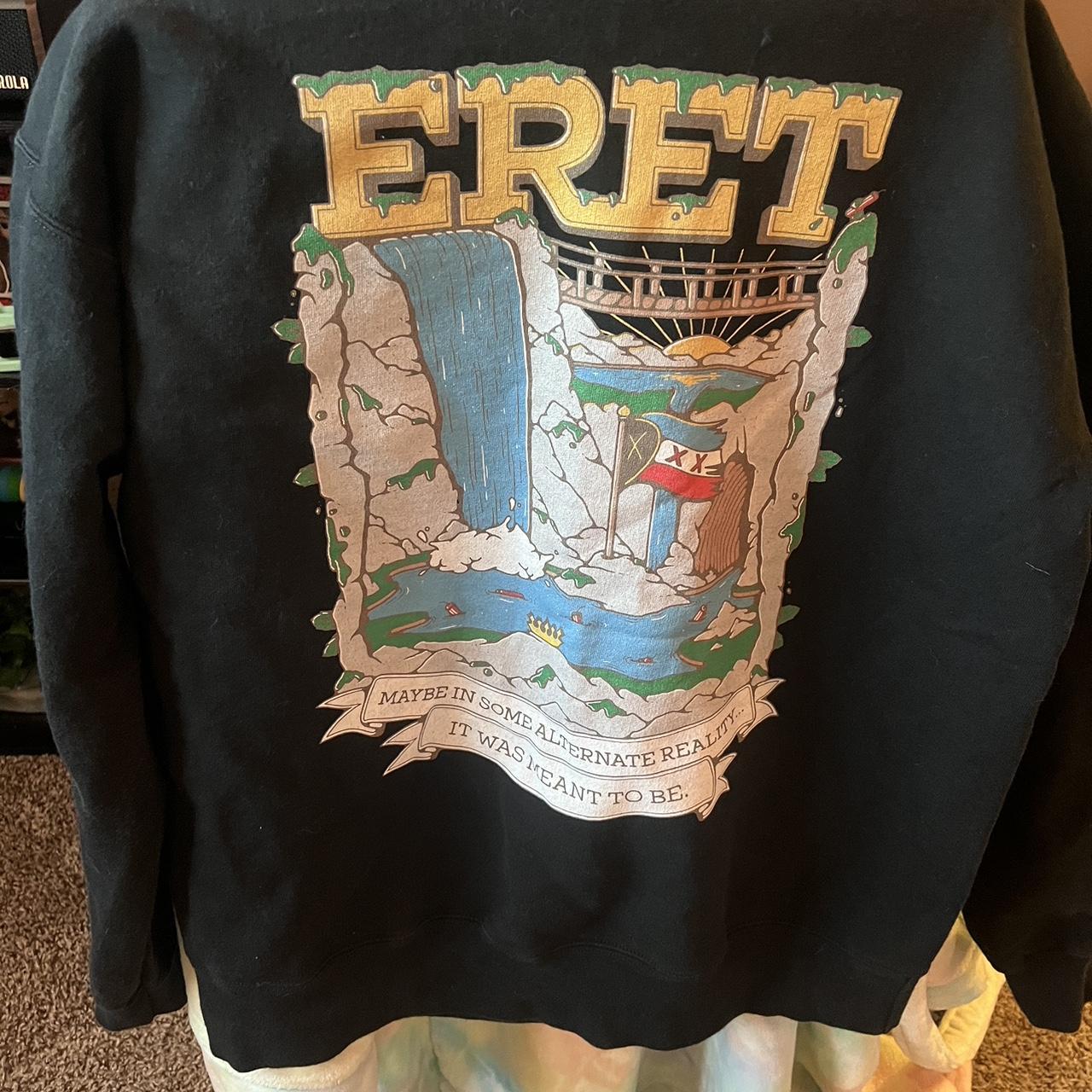 Black Eret merch crewneck #black #eretmerch... - Depop