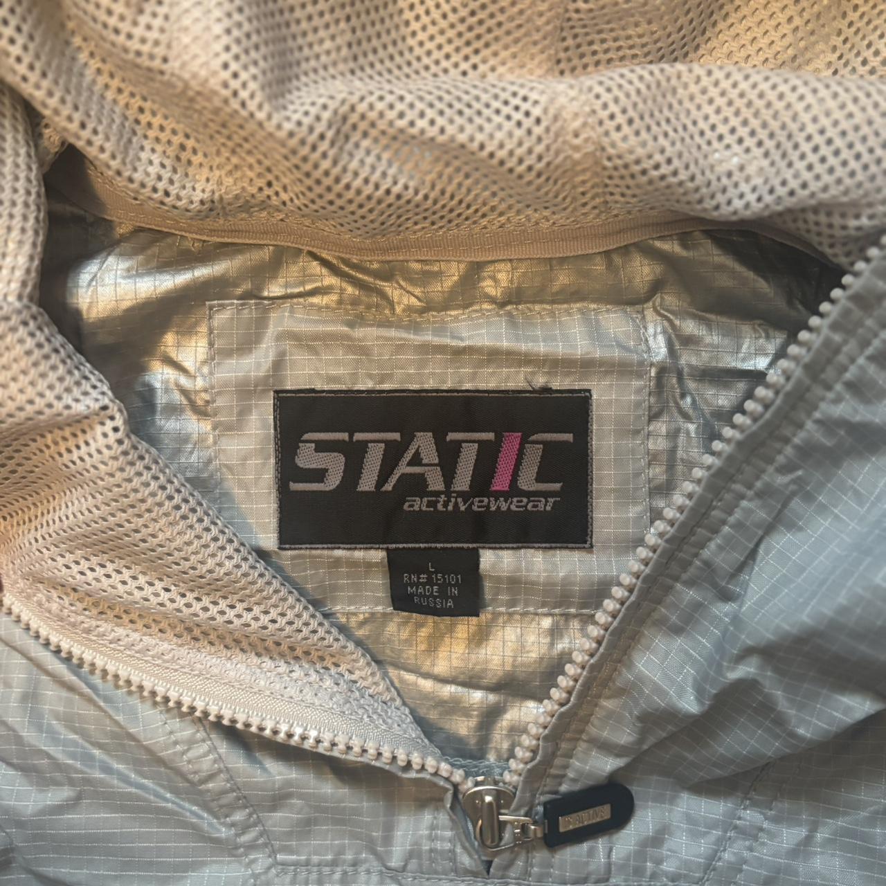 Silver Static lightweight windbreaker #windbreaker... - Depop