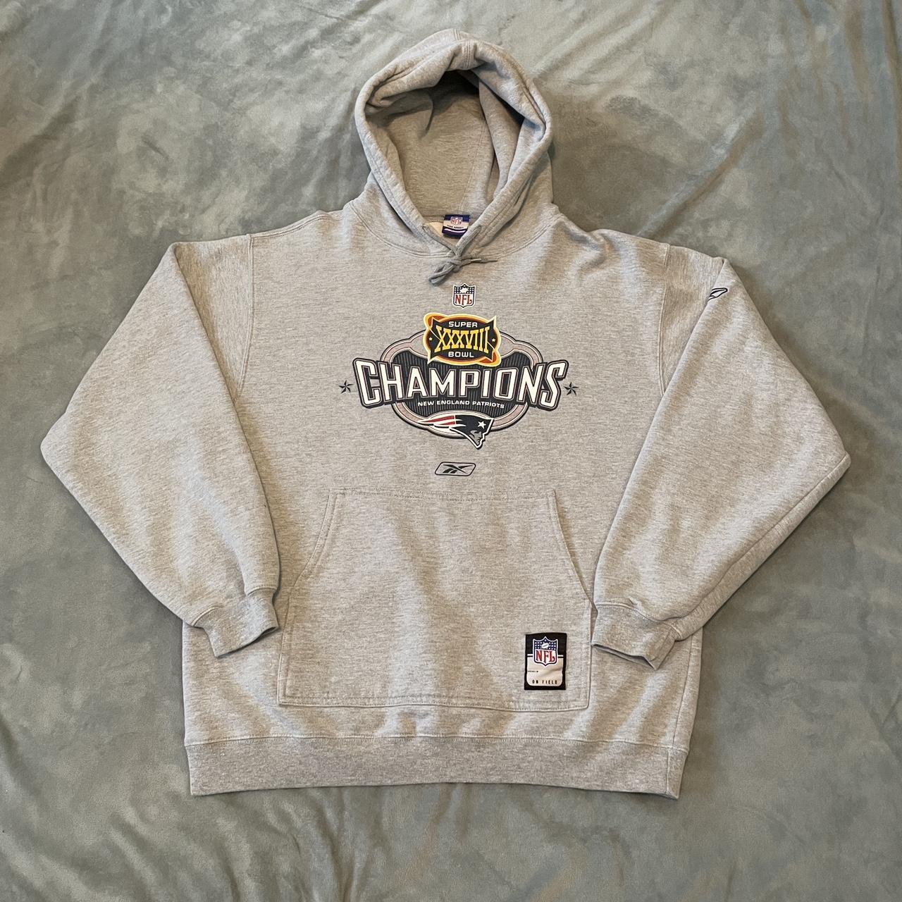 2000s Y2K Oversized Reebok X NFL Patriots Super Bowl... - Depop