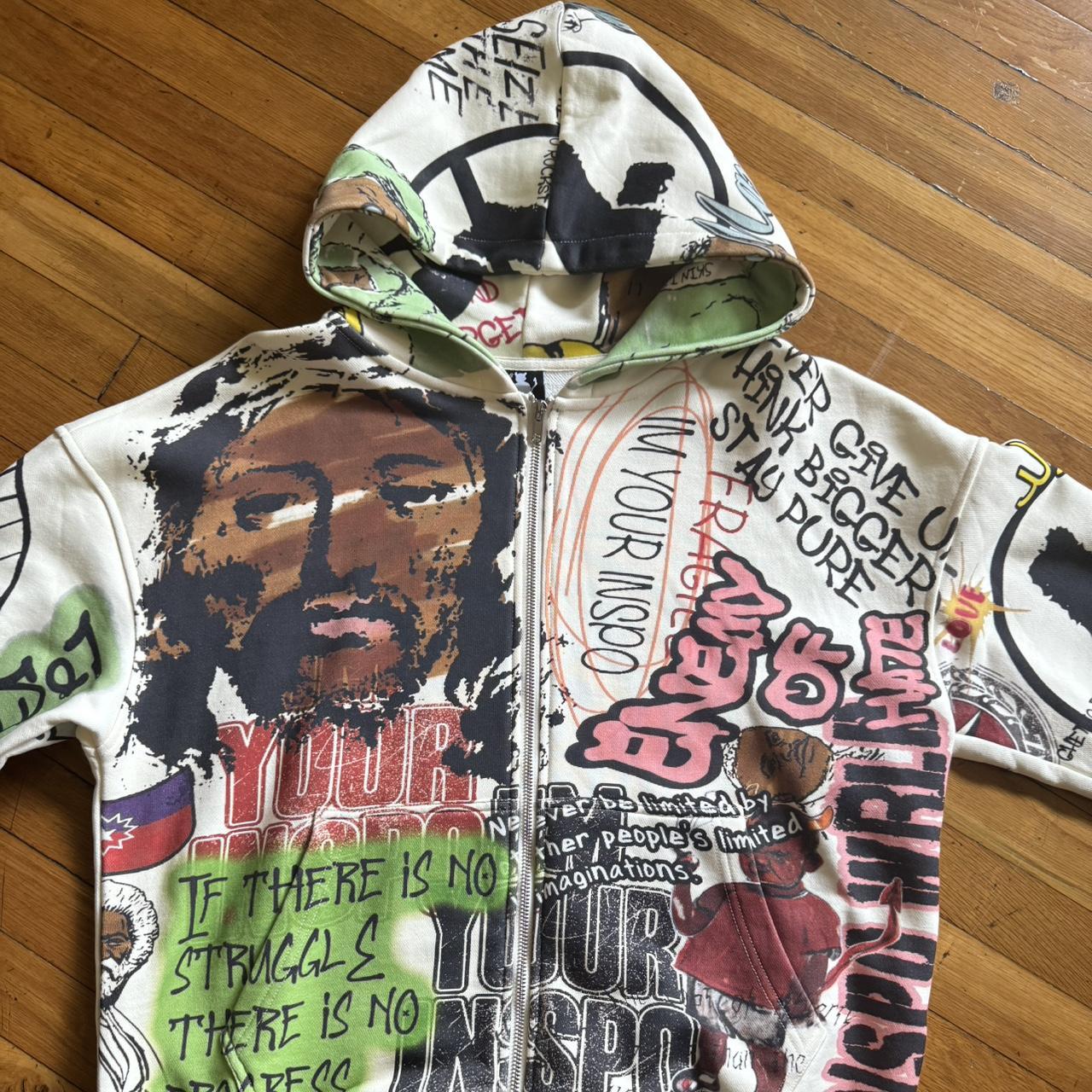 INSPO WRLD All Over Zip Up -send offers | Depop