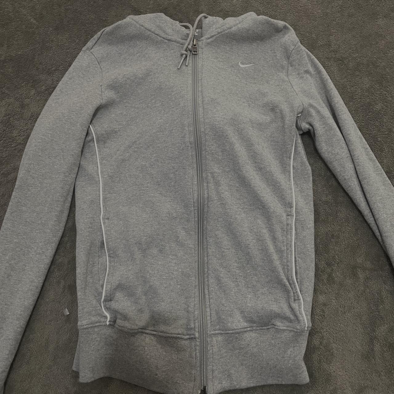 Grey nike slim fit zip up Good quality, no... - Depop